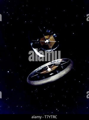 Space Colony Poster, 1970s Stock Photo - Alamy