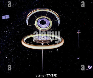 Space Colony Poster, 1970s Stock Photo - Alamy