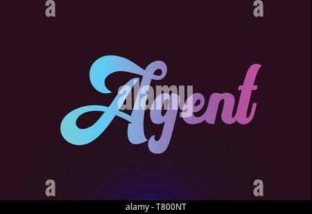 Agent hand written word text for typography iocn design in black and ...