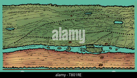 Tabula Peutingeriana, Roman Empire Road Map Stock Photo - Alamy