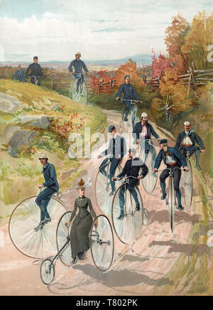 1800's HISTORIC PENNY FARTHING BICYCLE BOSTON USA VINTAGE ADVERTISING ...