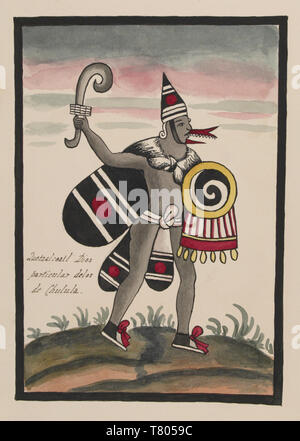 The Mesoamerican deity, Quetzalcoatl, God of Wind and Wisdom, a feathered serpent. Dated 7th ...