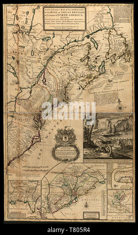 18th century Map of Pennsylvania - New Jersey - New York, America Stock ...