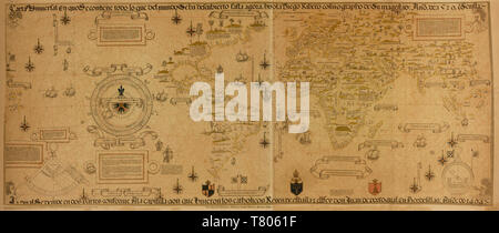 Mapamundi: 16th Century World Map, cartography by Gerard Mercator, 1538 ...
