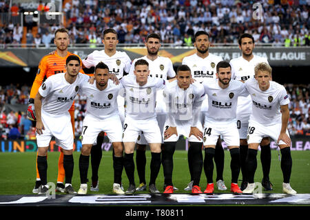 Gabriel Paulista, Kevin Gameiro of Valencia CF and Robin Le Normand ...