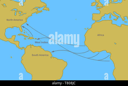 Transatlantic Slave Trade Routes, 16th-19th Centuries Stock Photo - Alamy