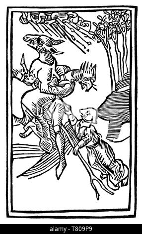 Demons Riding to Witches' Sabbath, 1489 Stock Photo - Alamy