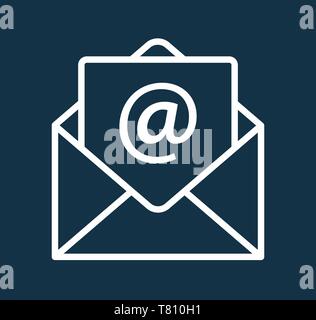 Email send line icon. Electronic letter, web correspondence send icon ...