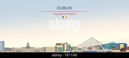 Dublin Ireland city skyline silhouette. Vector illustration Stock ...