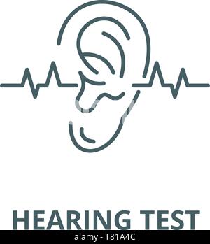 Hearing test line icon concept. Hearing test vector linear illustration ...