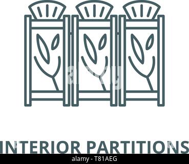 table partition line icon, outline symbol, vector illustration, concept ...