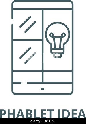 Phablet idea line icon concept. Phablet idea flat vector symbol, sign ...