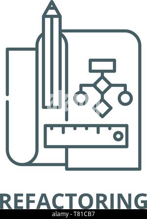Refactoring vector line icon, linear concept, outline sign, symbol ...