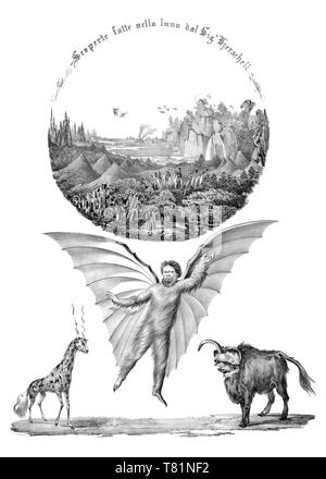 The Great Moon Hoax, Lunar Creatures, 1835 Stock Photo - Alamy