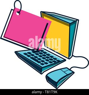desktop computer with tag commercial Stock Vector Image & Art - Alamy