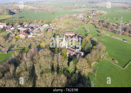 Abberley, Worcestershire, UK. 25th March 2019. Aerial drone image of ...