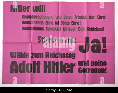 A nazi election poster of Hitler + Hindenburg, with the slogan "with ...