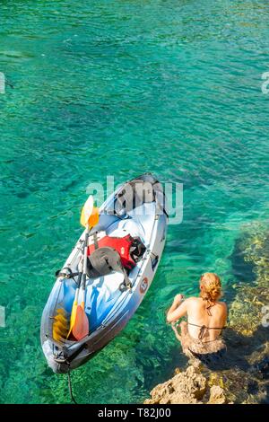Calanques of Port Pin, vertical view, Cassis, France Stock Photo - Alamy