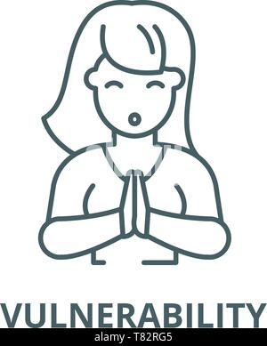 Vulnerability line icon concept. Vulnerability vector linear illustration, symbol, sign Stock ...