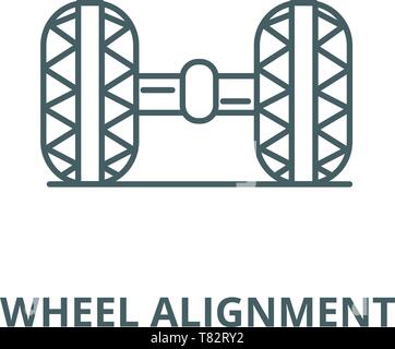 wheel alignment icon linear logo mark set collection in black and white for web Stock Vector ...