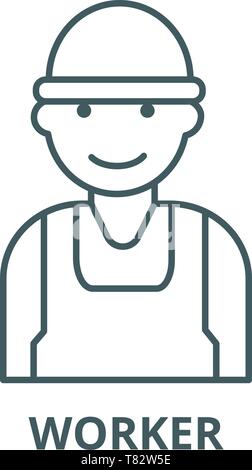 Laborer line icons collection. Workman, Operator, Skilled, Unskilled ...