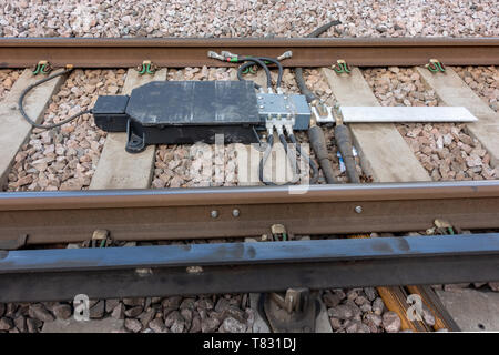 Railway impedance bond and bonding cables Stock Photo - Alamy