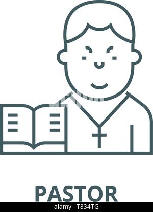 Church pastor icon, linear isolated illustration, thin line vector, web ...