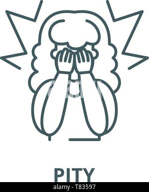 Pity vector line icon, linear concept, outline sign, symbol Stock ...