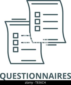 Questionnaires line icon concept. Questionnaires vector linear ...