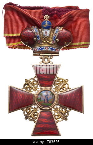 Order of St. Anne, 2nd Class Cross, Russia circa 1890 Gold and enamel ...
