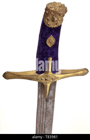 A sabre for a Hungarian magnate, 19th century Wide, curved and fullered ...