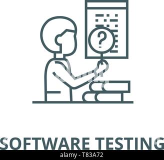 software testing linear icon, sign, symbol, vector on isolated Stock ...