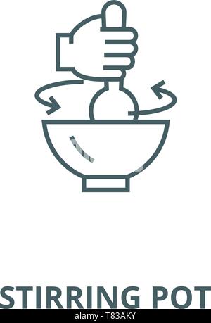 Cook linear icons set. Saute, Grill, Bake, Simmer, Fry, Roast, Stir-fry ...