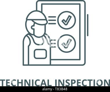 Technical inspection line icon concept. Technical inspection vector ...