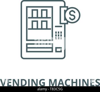 Vending machines icon, linear isolated illustration, thin line vector, web design sign, outline ...