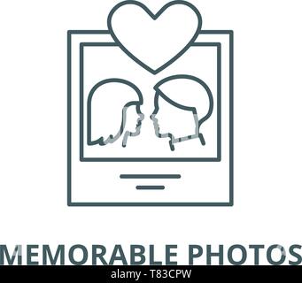 Memorable photos line icon concept. Memorable photos vector linear ...