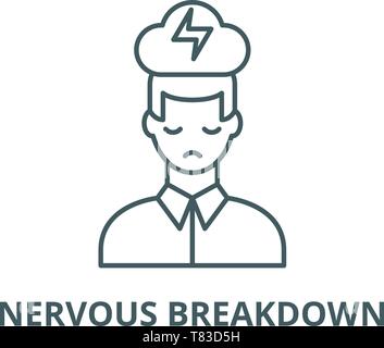 Medical fear help icon outline vector. Panic attack. Mental stress ...