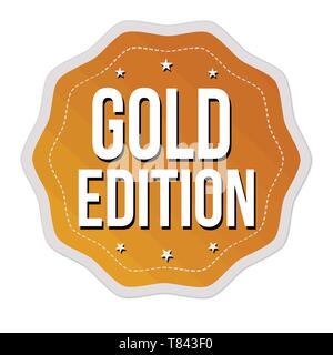 Gold edition sign or stamp on white background, vector illustration ...