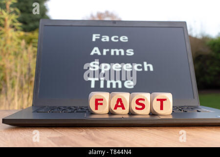 The acronym "FAST" is used as mnemonic to help a person having a stroke ...