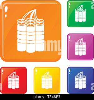 Dynamite sticks icons set Stock Vector Image & Art - Alamy