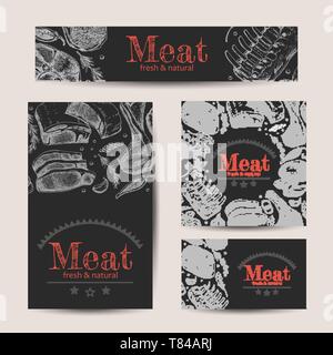 butcher shop, business card design template, Visiting for your company ...