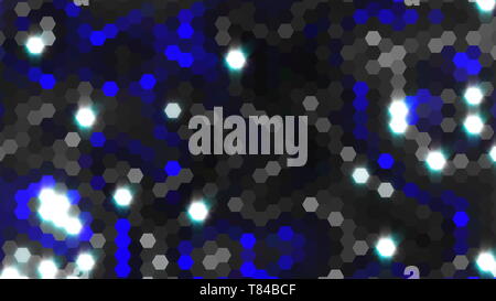 Hexagon lights - imitation of shiny sparkles, 3d render background ...