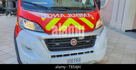 Monte-Carlo, Monaco - March 28, French Red And White Fire Department ...