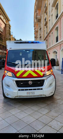 Monte-Carlo, Monaco - March 28, French Red And White Fire Department ...
