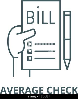 Average check line icon concept. Average check flat vector symbol, sign ...