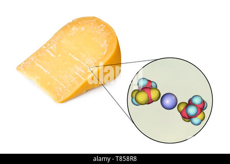 Calcium lactate crystals on cheese, composite image Stock Photo - Alamy