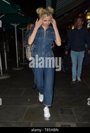 Pixie Lott depart from Harry's Bar with her fiancé Oliver Cheshire ...