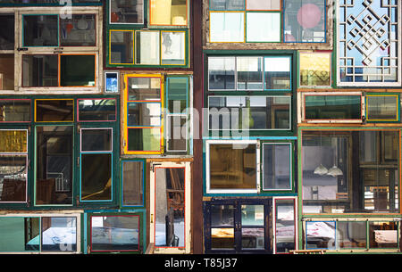 chinese old wooden windows wall Stock Photo - Alamy