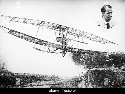 Glenn Curtiss in the June Bug airplane Stock Photo - Alamy