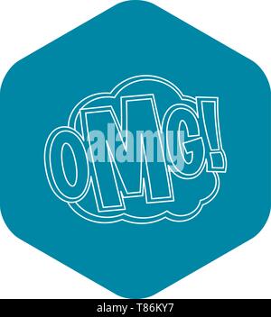omg explosion bubble line style icon design of pop art retro expression ...